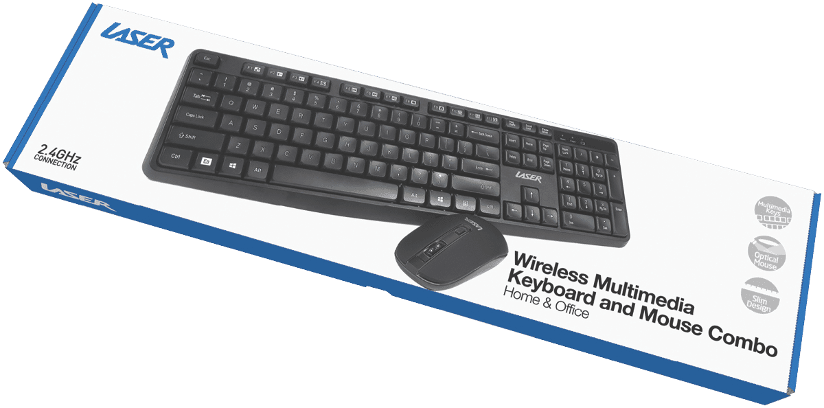 Laser Wireless Keyboard and Mouse Combo KBX-WKBMCOM-L