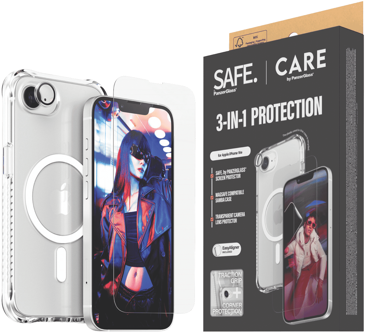Panzer Glass CARE by PanzerGlass Fashion 3-in-1 Bundle iPhone 16e ...