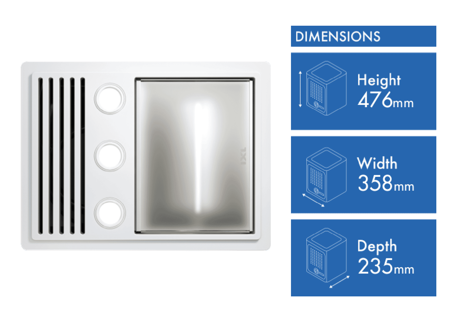 IXL Tastic Ovation 3 in 1 Heat Vent Light 31511