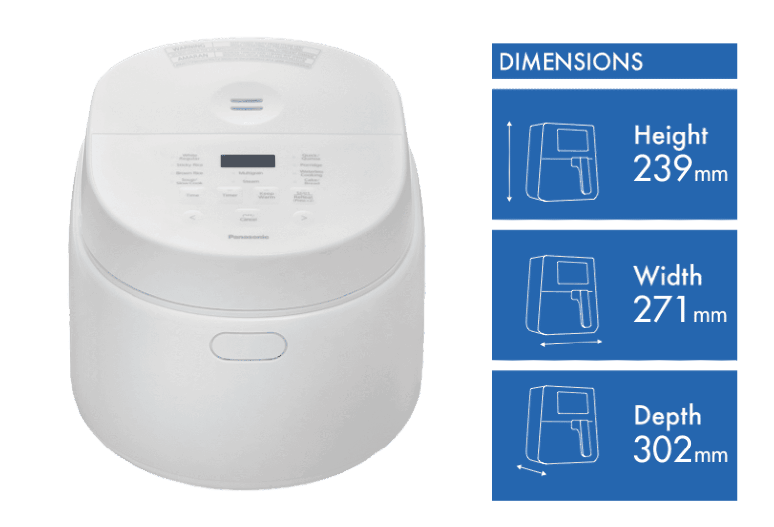 Panasonic Premium 10 Cup Rice Cooker And Multi-Cooker SR-DL184WST