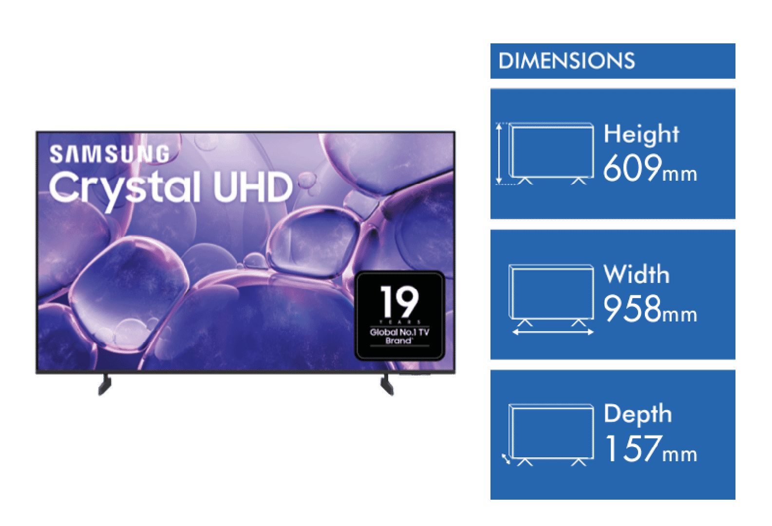 Samsung 43" U8500F Crystal UHD 4K Smart TV 2025 UA43U8500FWXXY