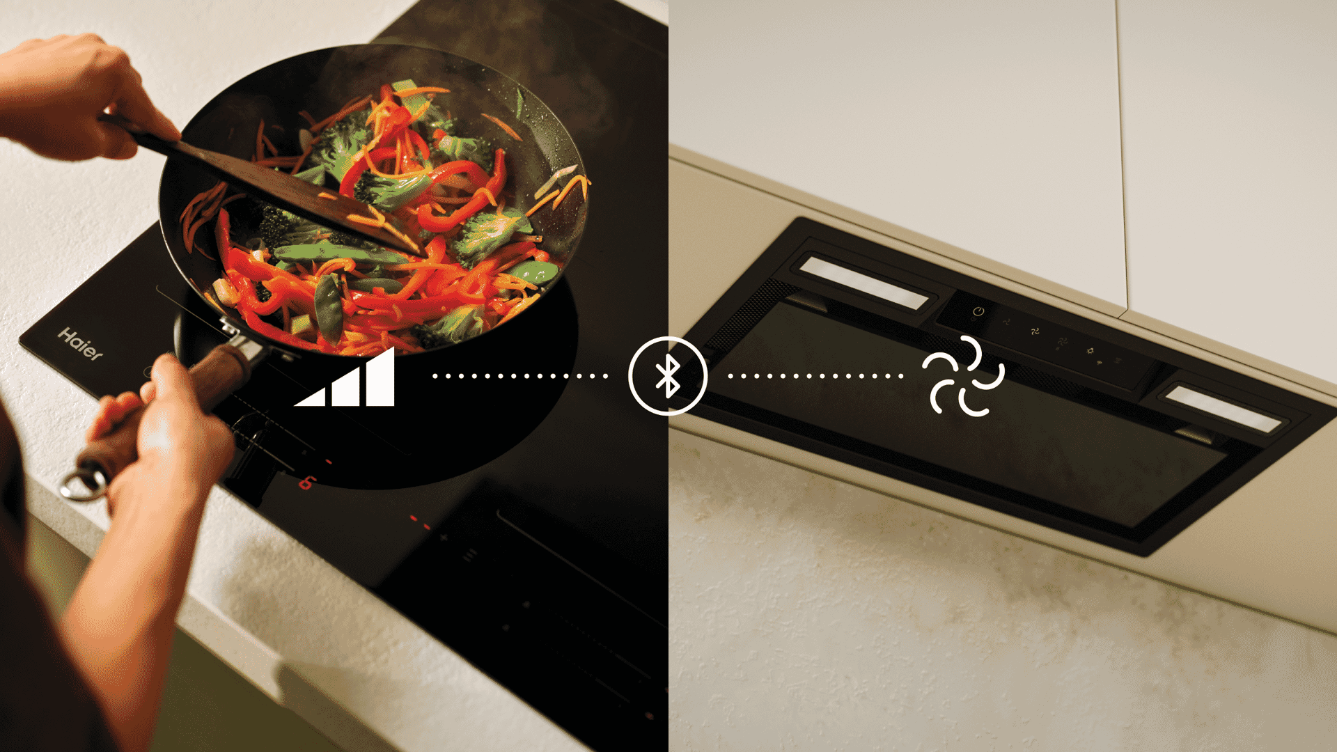 Haier 600 Series 60cm Integrated Insert Wall Rangehood, Hood to Hob ...